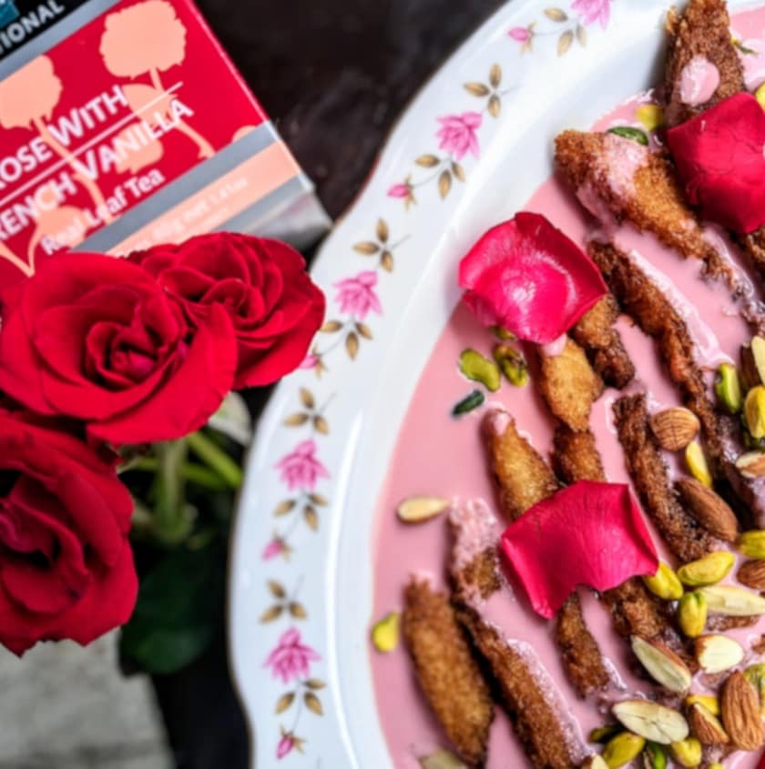 Creamy Rose French Vanilla Shahi Tukra | Easy Dessert Recipe (No Oven)